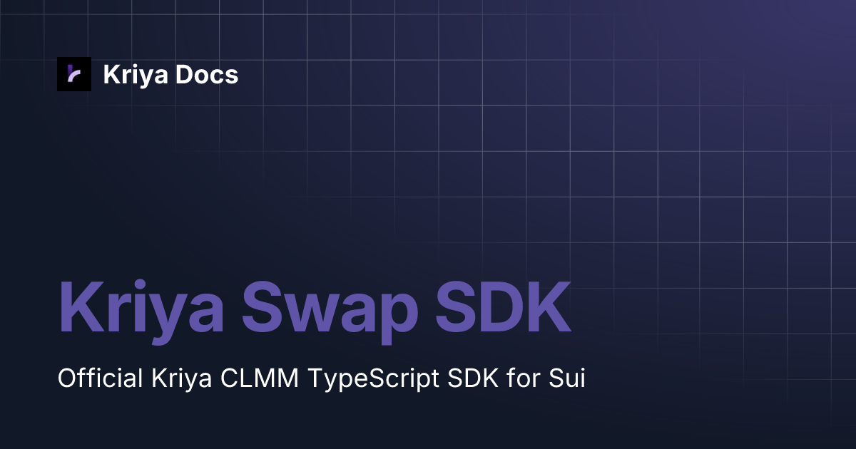 Kriya Swap SDK | Kriya Docs