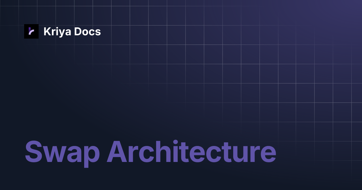 Swap Architecture | Kriya Docs